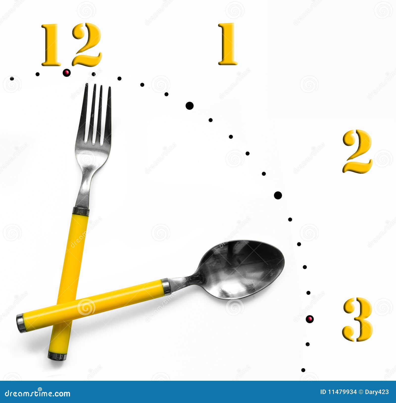 Fork and Spoon As Clock Hands Stock Photo - Image of numbers, tool ...