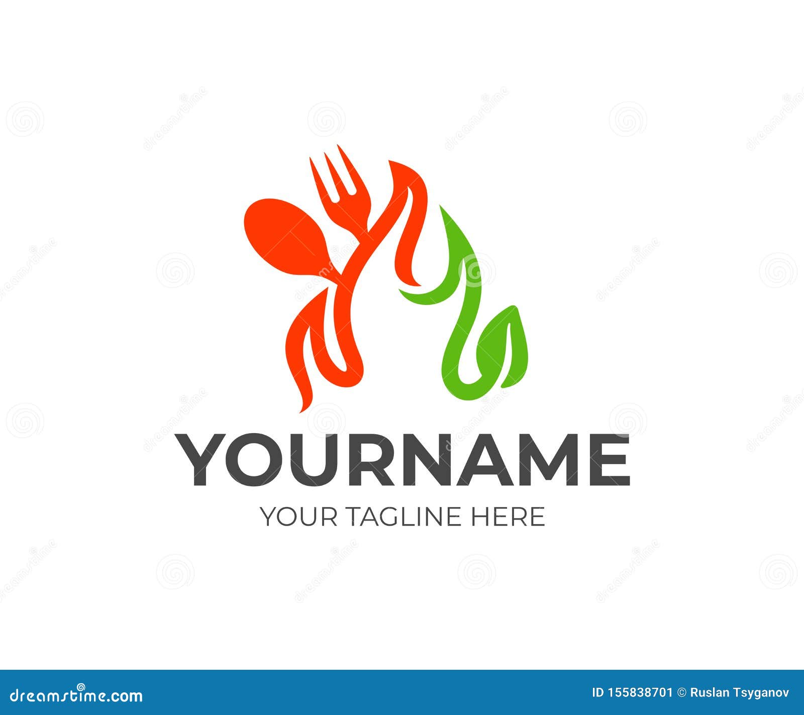 Fork, Spoon, Fire and Leaf, Logo Design. Food, Eatery, Restaurant and ...