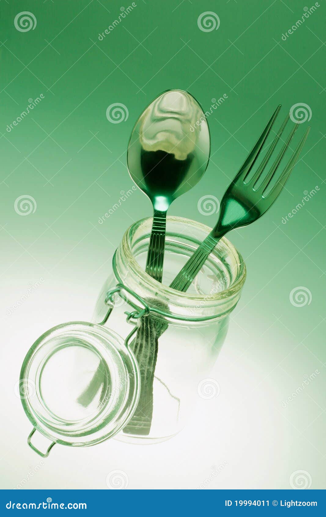 Fork and Spoon in Glass Jar Stock Image - Image of fork, culinary: 19994011