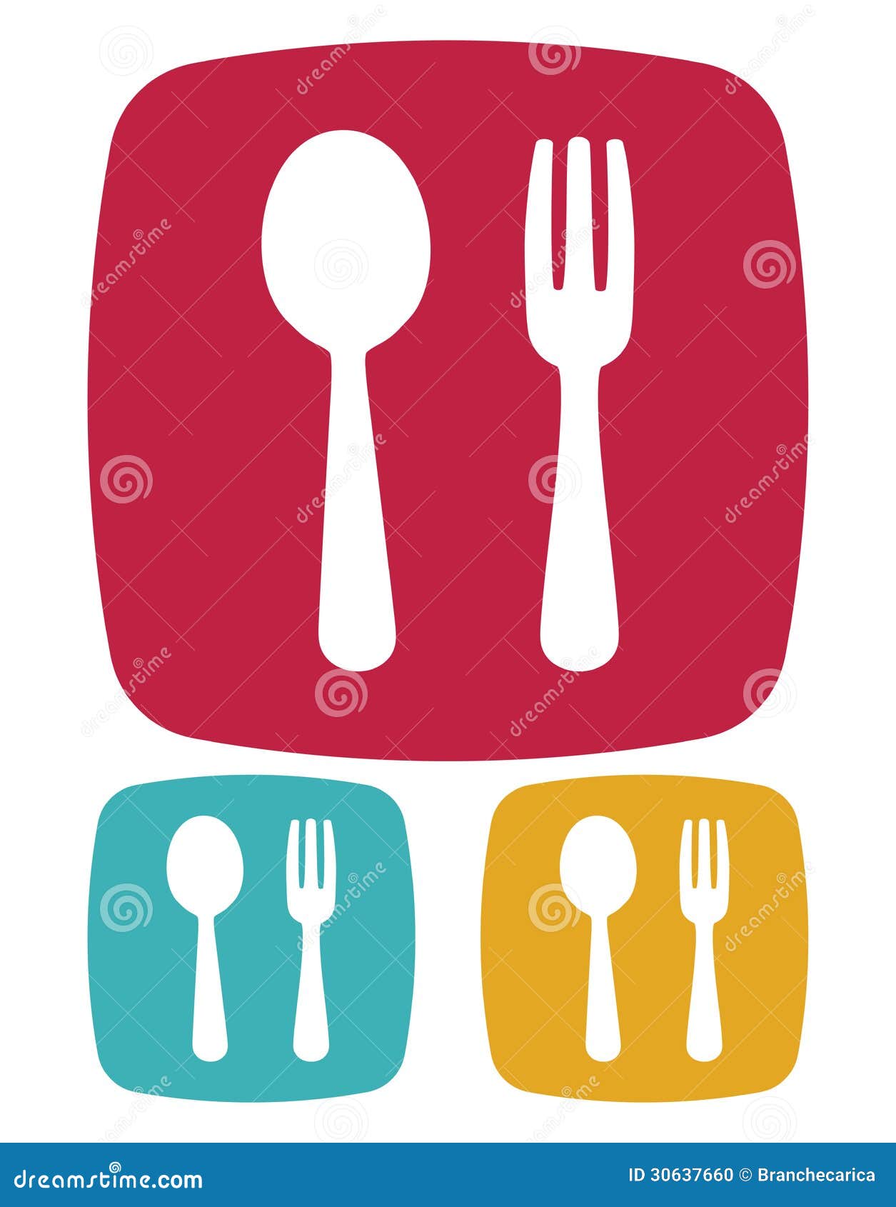 Fork and Spoon Icon - Restaurant Sign Stock Vector - Illustration of ...