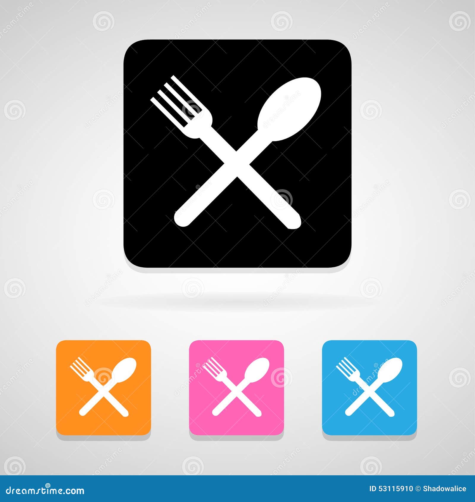 Fork Spoon Icons Set Great for Any Use. Vector EPS10 Stock Illustration ...