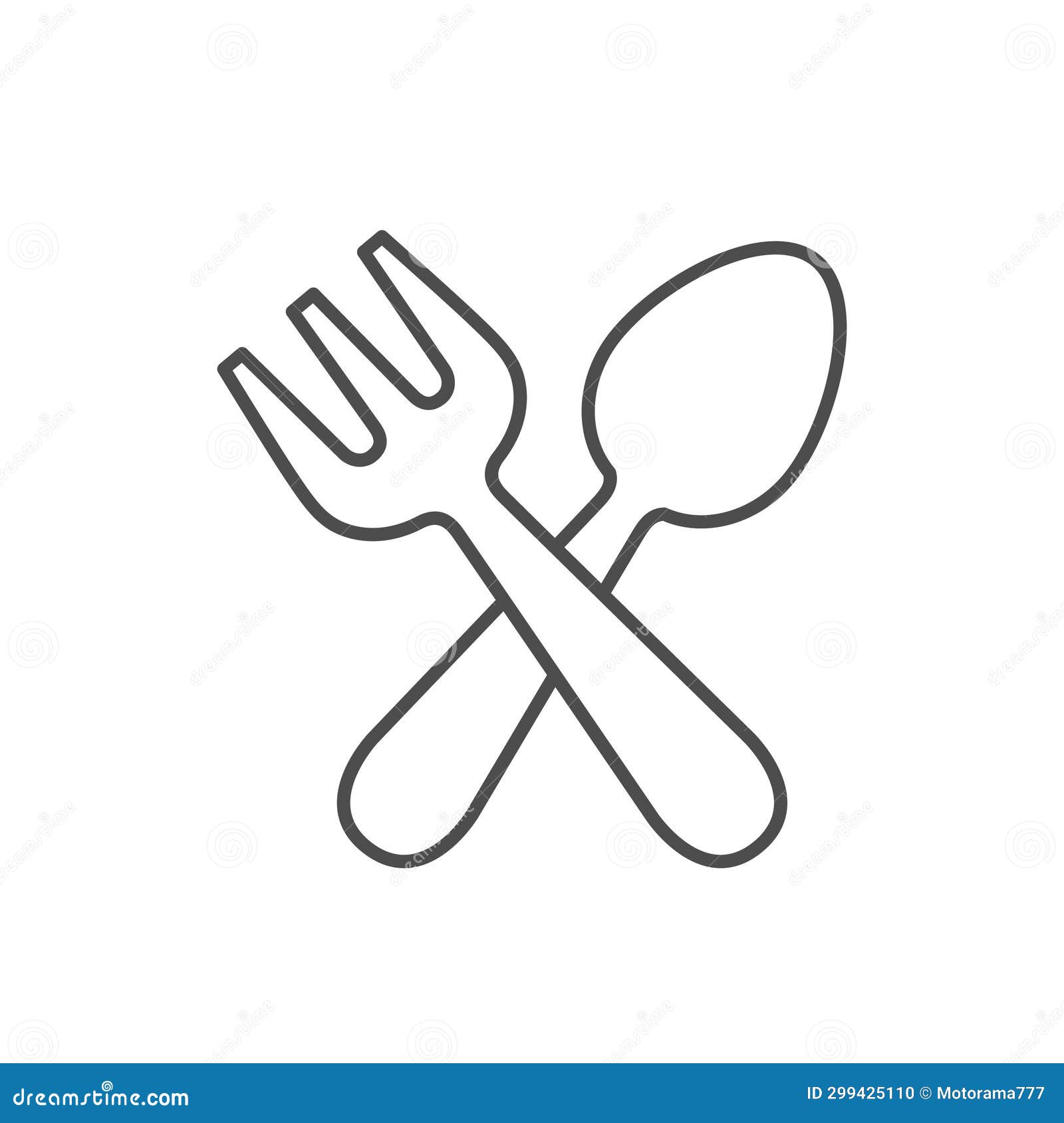 Fork and spoon line icon stock illustration. Illustration of plastic ...