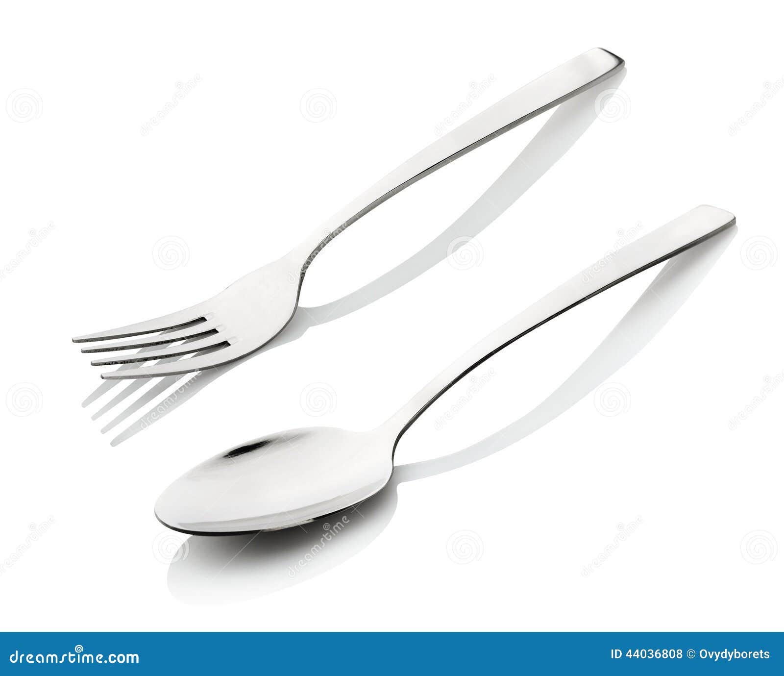 Fork and spoon on white stock photo. Image of knife, butter - 44036808