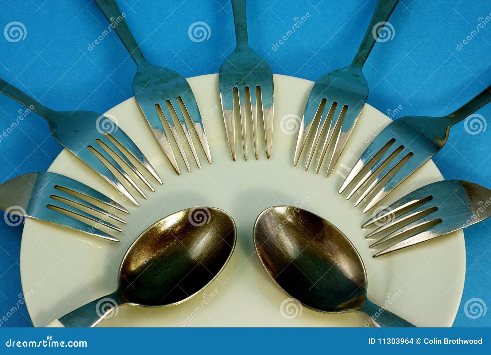 Fork and Spoons stock photo. Image of silver, face, white - 11303964