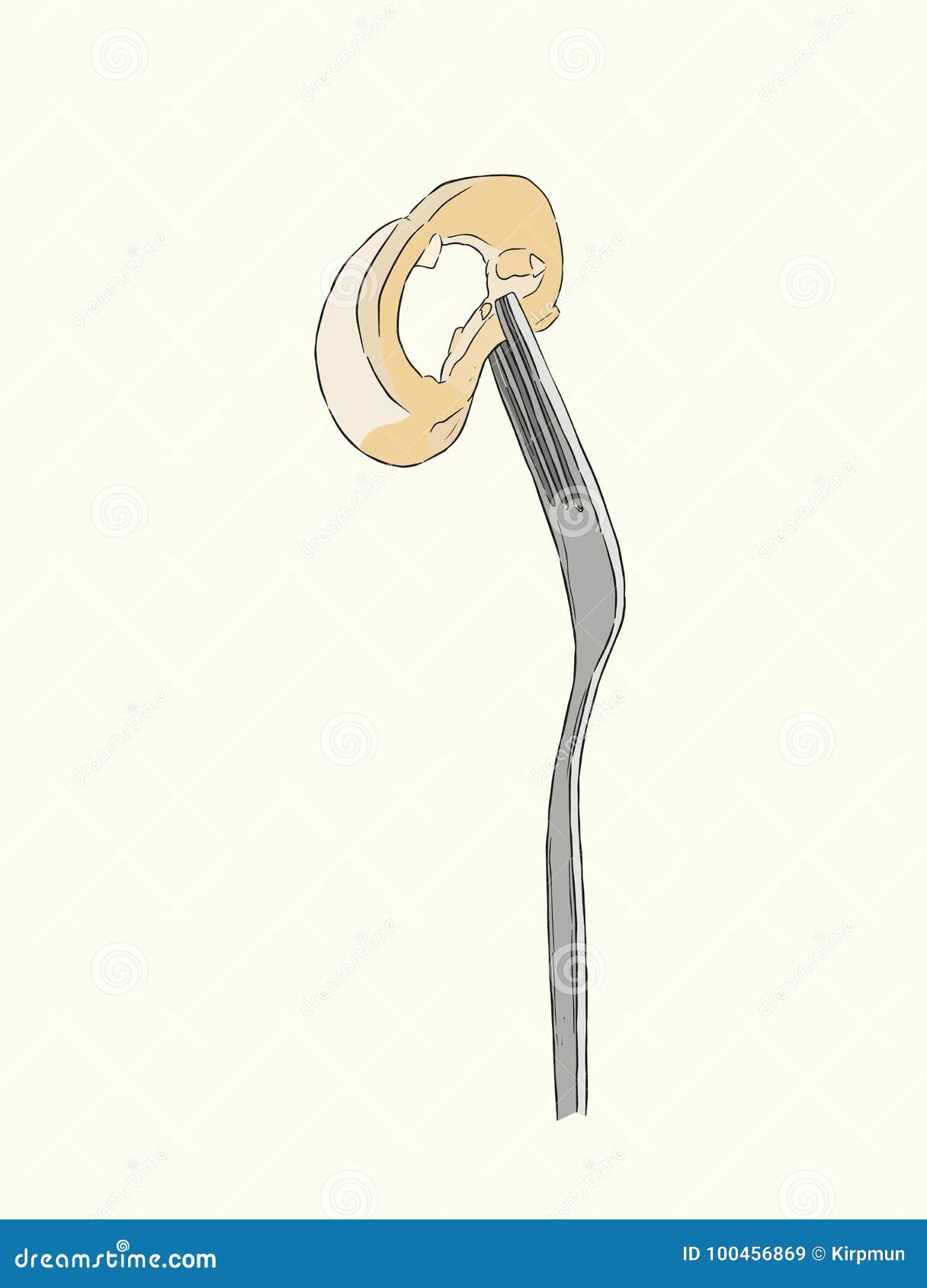 Fork with Squid , Hand Draw Sketch Vector. Stock Vector - Illustration ...