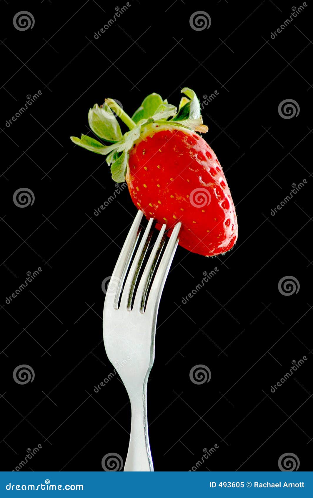 Fork & Strawberry stock image. Image of snack, groceries - 493605