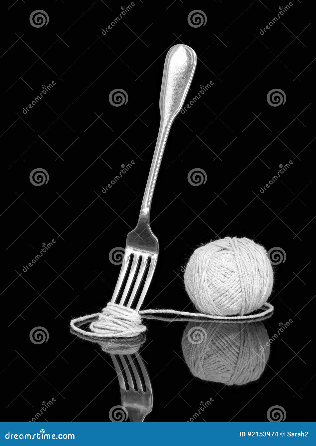Fork and String. Practice Eating Spaghetti. Stock Photo - Image of ...