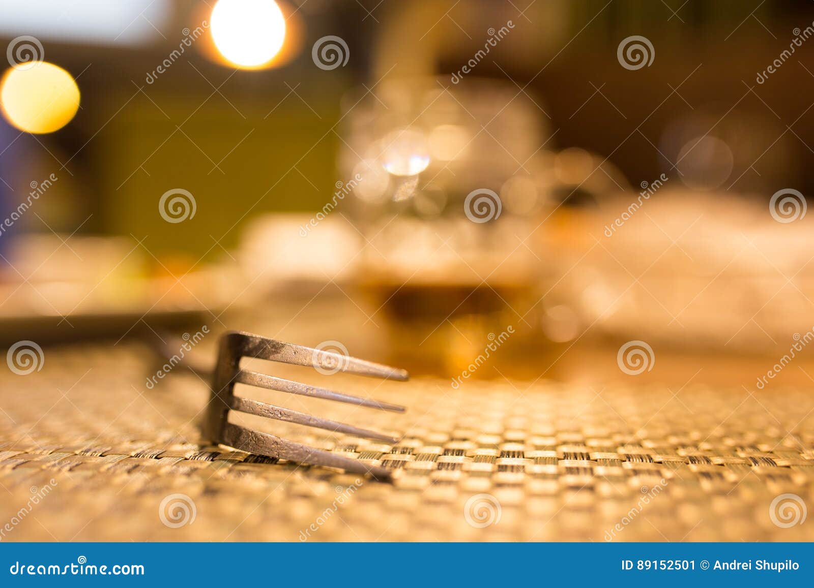 Fork on the Table in the Restaurant Stock Image - Image of kitchen ...