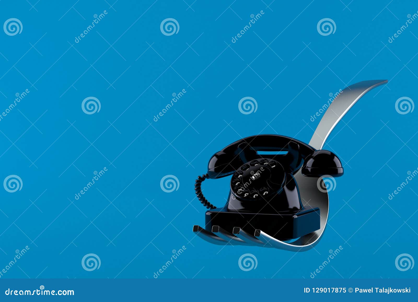 Fork with telephone stock illustration. Illustration of communicate ...