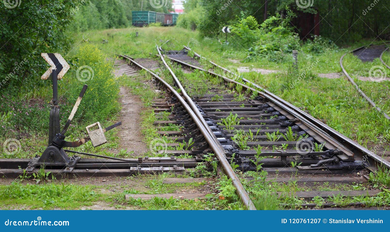 The old railway stock image. Image of abandoned, branching - 120761207
