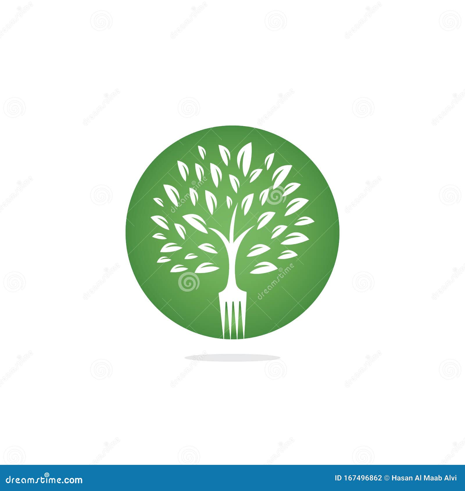 Fork Tree Logo Design for Restaurant or Cafe. Stock Vector ...