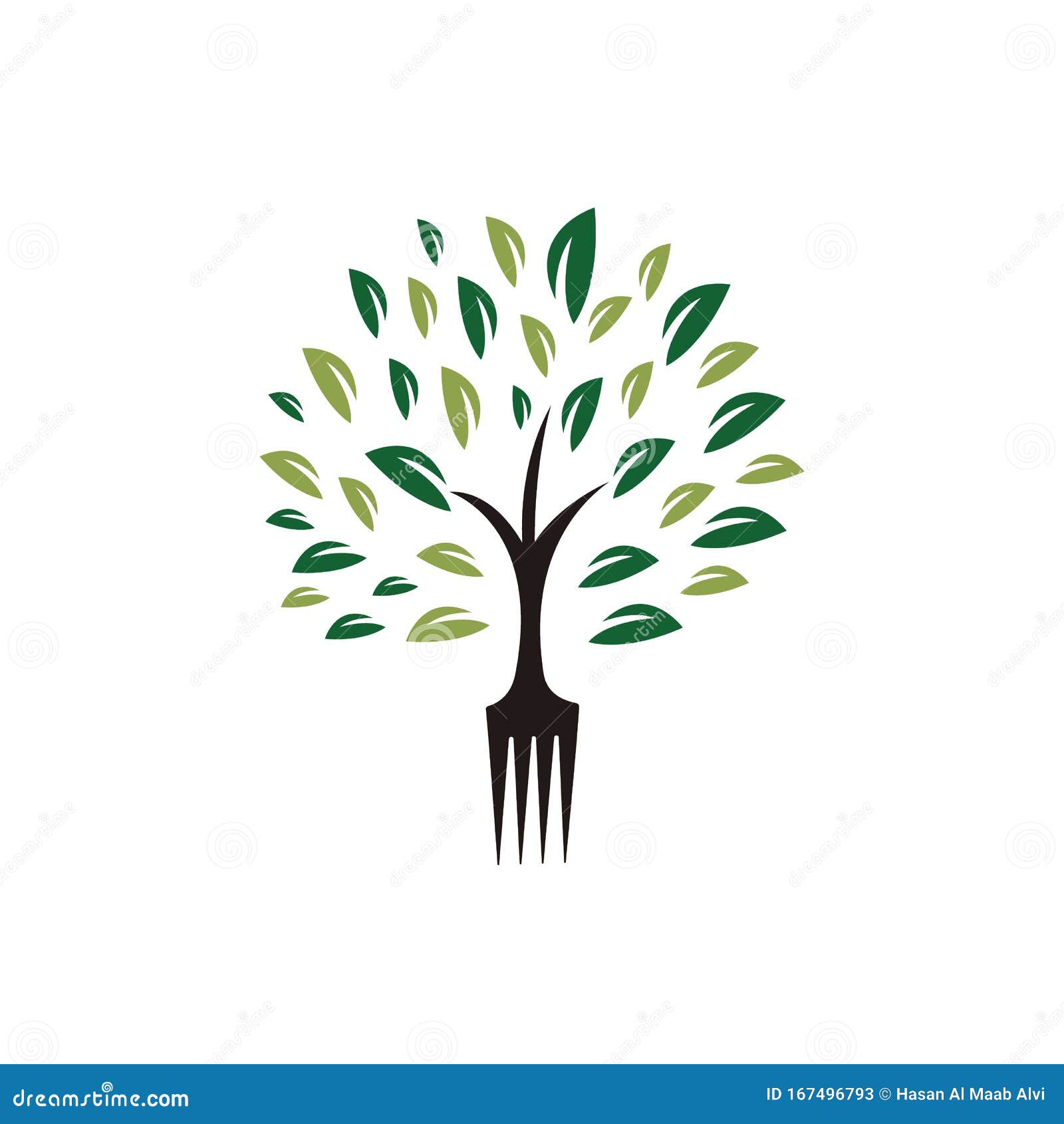Fork Logo With Leaves With A Touch Of Vintage Color. Intended For Fresh ...