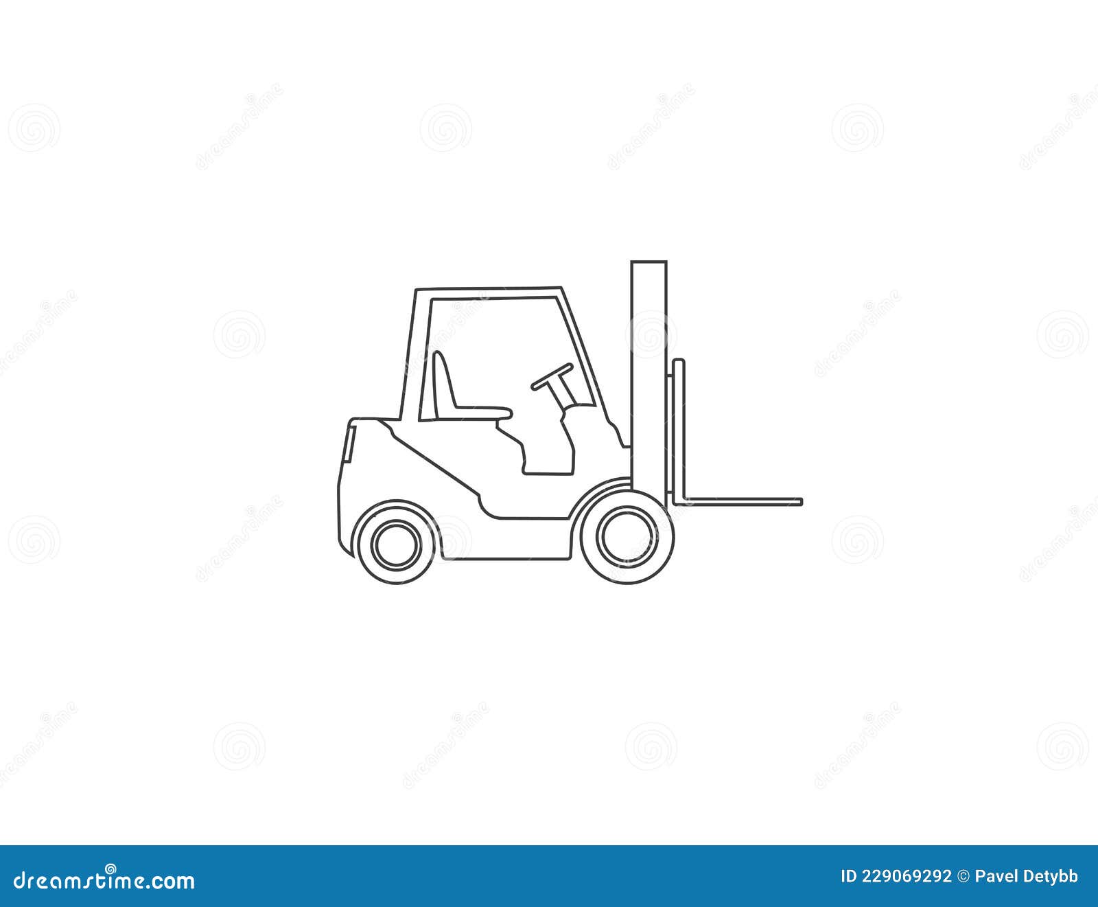 Fork Truck, Forklift, Transport Outline Icon. Vector Illustration Stock ...