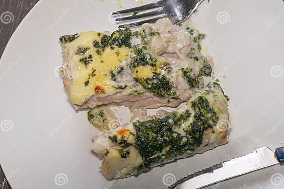 Forkbeard Fish Cooked with Sauce and Parsley , on the Plate Stock Image ...