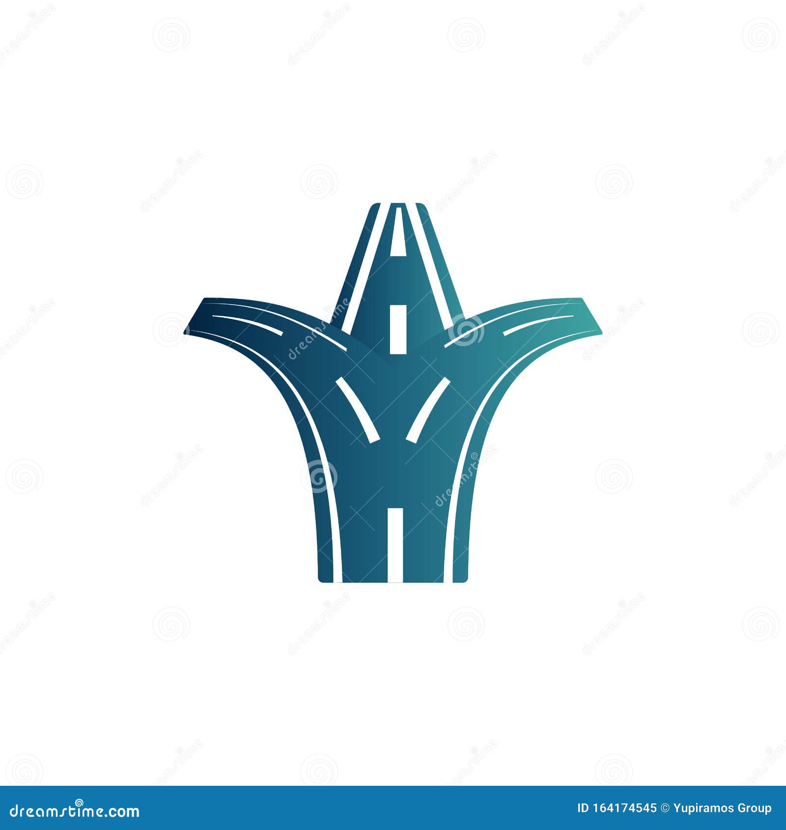 Forked Road Asphalt Gradient Icon Stock Vector - Illustration of plan ...