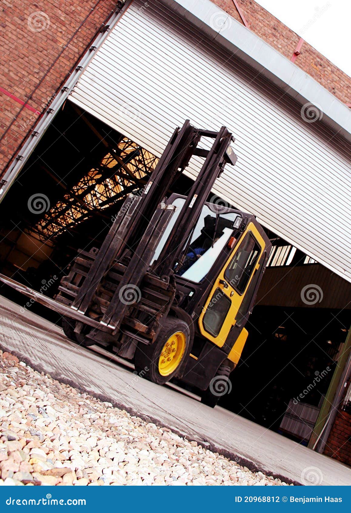 Forklift stock photo. Image of shelf, logistic, factory - 20968812
