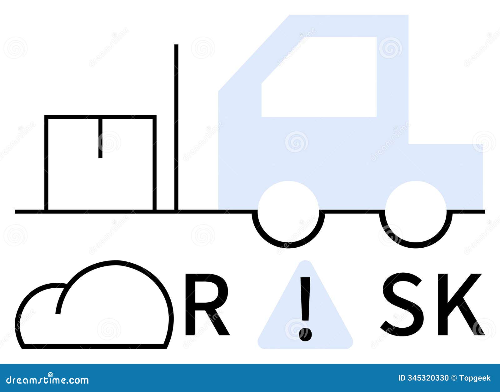 Forklift Approaching Box with Warning Sign in Logistic Environment ...