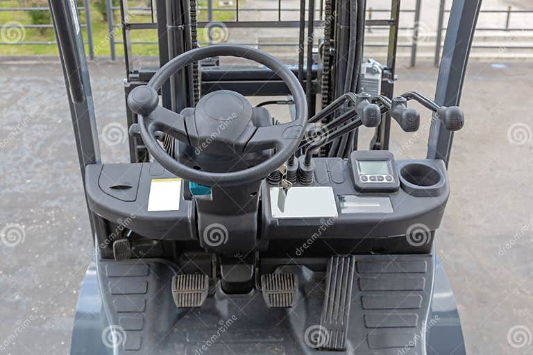 Forklift Cabin stock photo. Image of logistics, view - 209587498