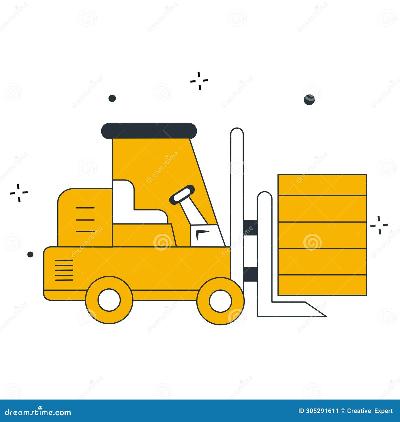 Forklift Cargo LIft Vector Illustration Icon Stock Vector ...