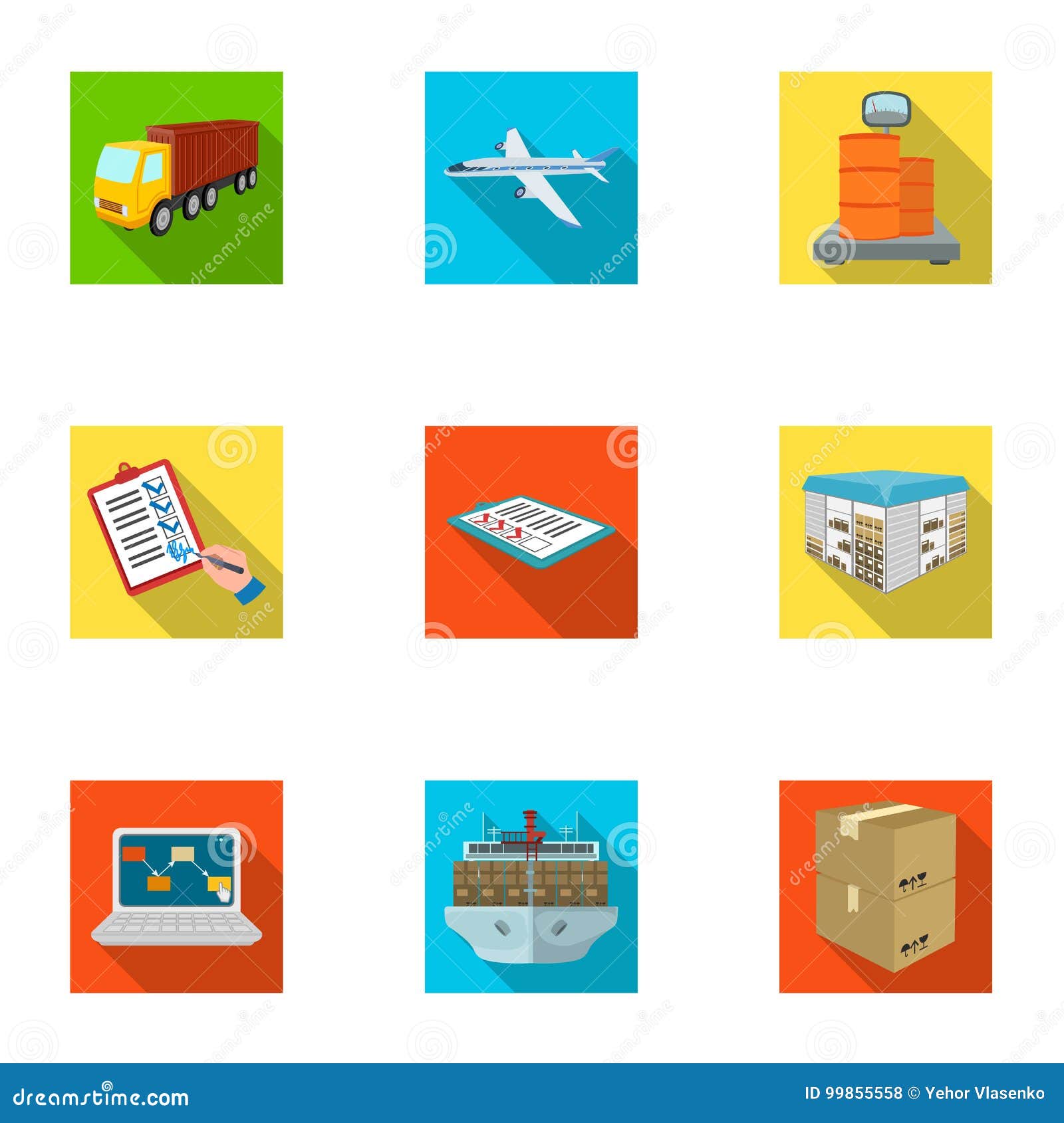 Delivery and Transportation Related Icon Set Stock Vector ...