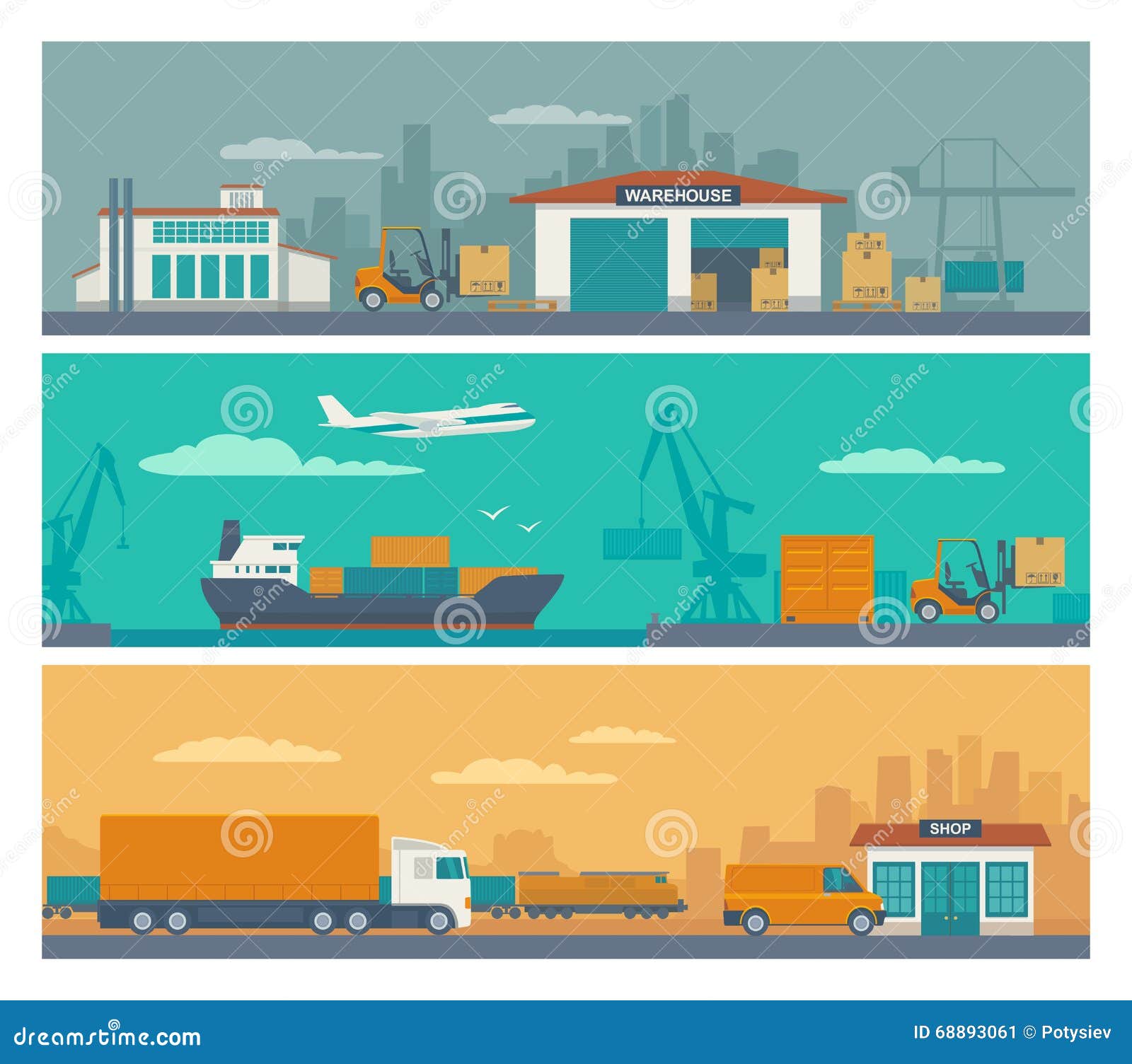 Forklift Carries With Pasteboard Box On A White Background. Concept ...