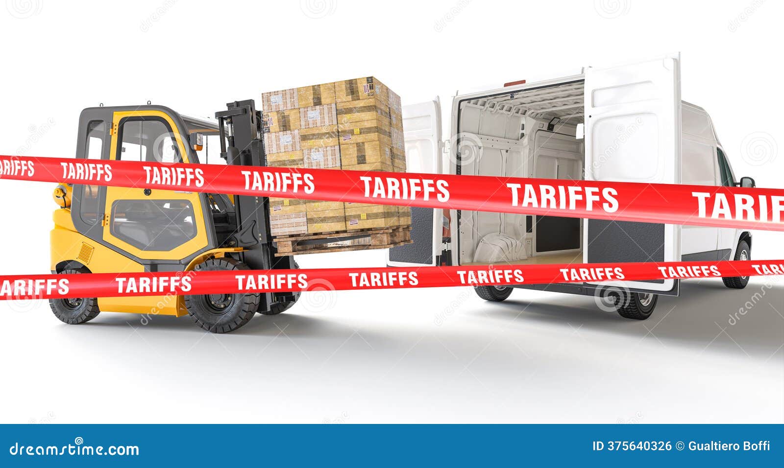 Tariffs Tape, Yellow Tariffs Text Tape, Tariffs Horizontal Banner With ...
