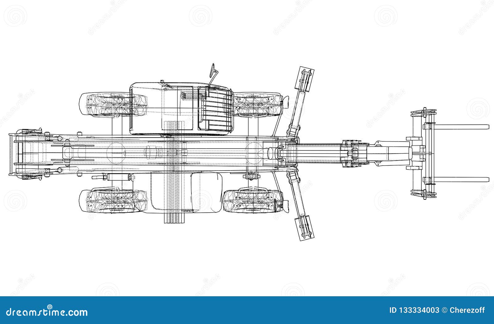 Forklift Concept. 3d Illustration Stock Illustration - Illustration of ...