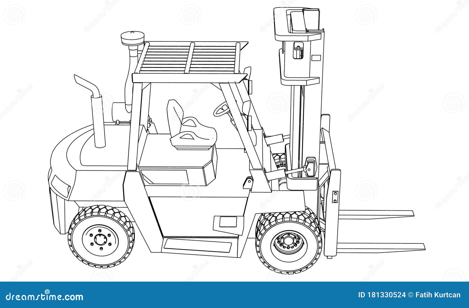 Forklift outline vector. stock illustration. Illustration of loader ...