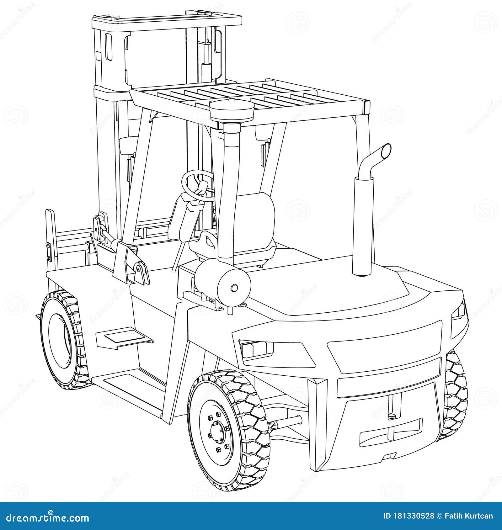 Forklift outline vector. stock illustration. Illustration of isolated ...