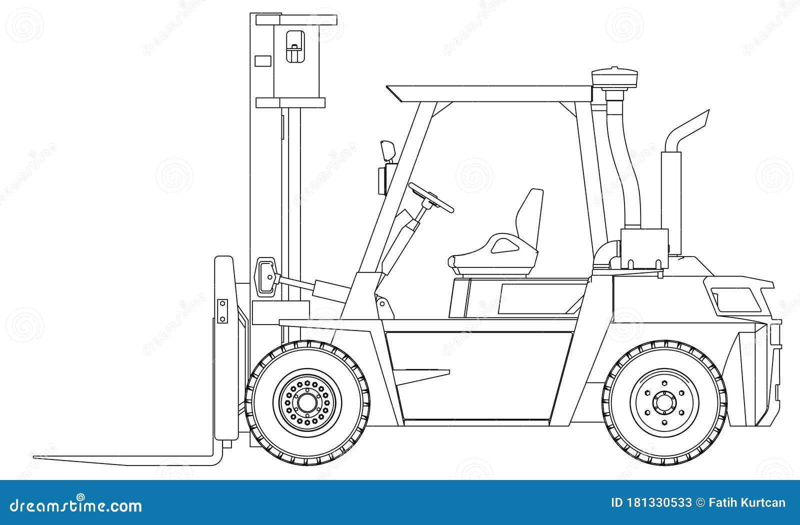 Forklift outline vector. stock illustration. Illustration of ...