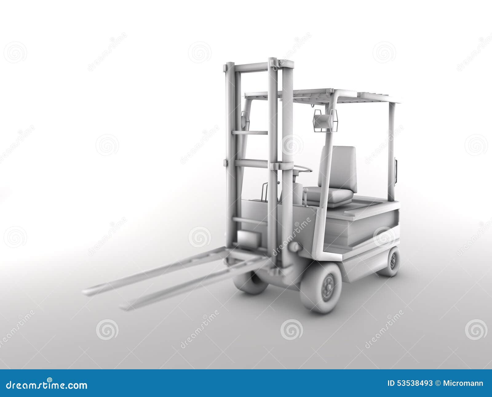 Forklift - 3d illustration stock illustration. Illustration of green ...