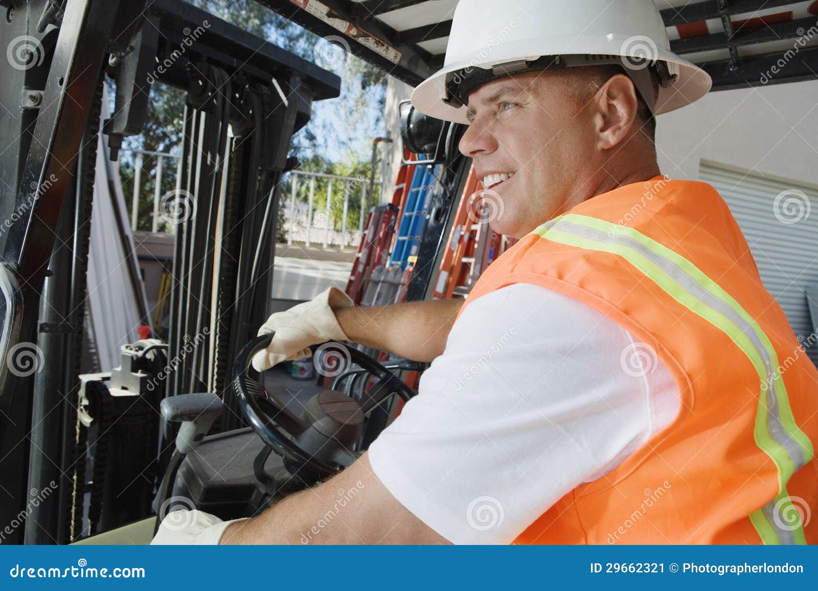 Forklift Driver stock image. Image of machine, industry - 29662321