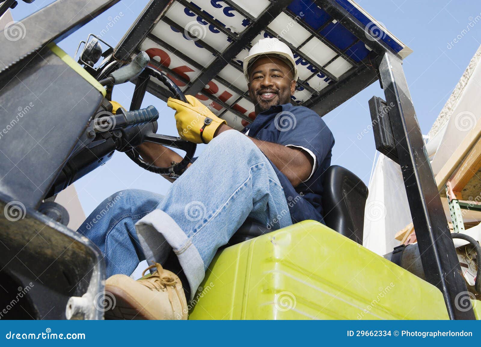 Forklift Driver stock photo. Image of happiness, outdoors - 29662334