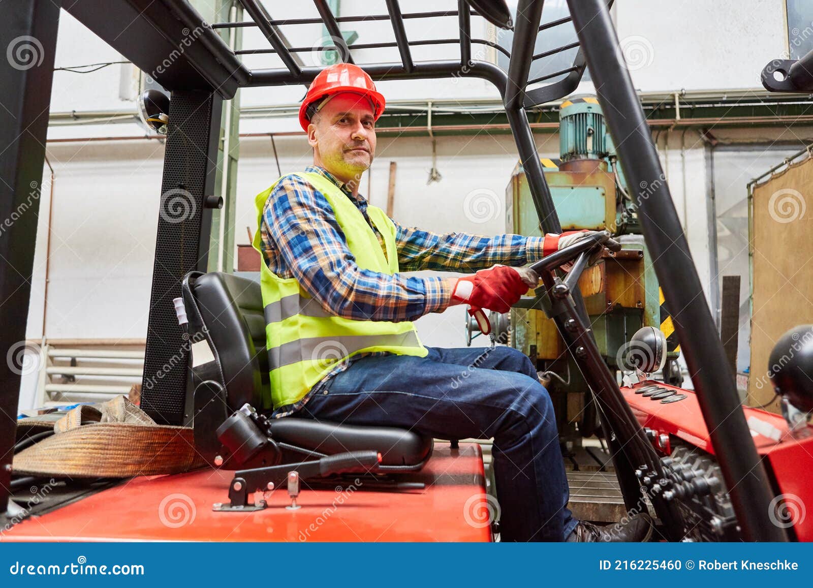 Forklift Driver Driving Forklift Stock Photo - Image of employee ...