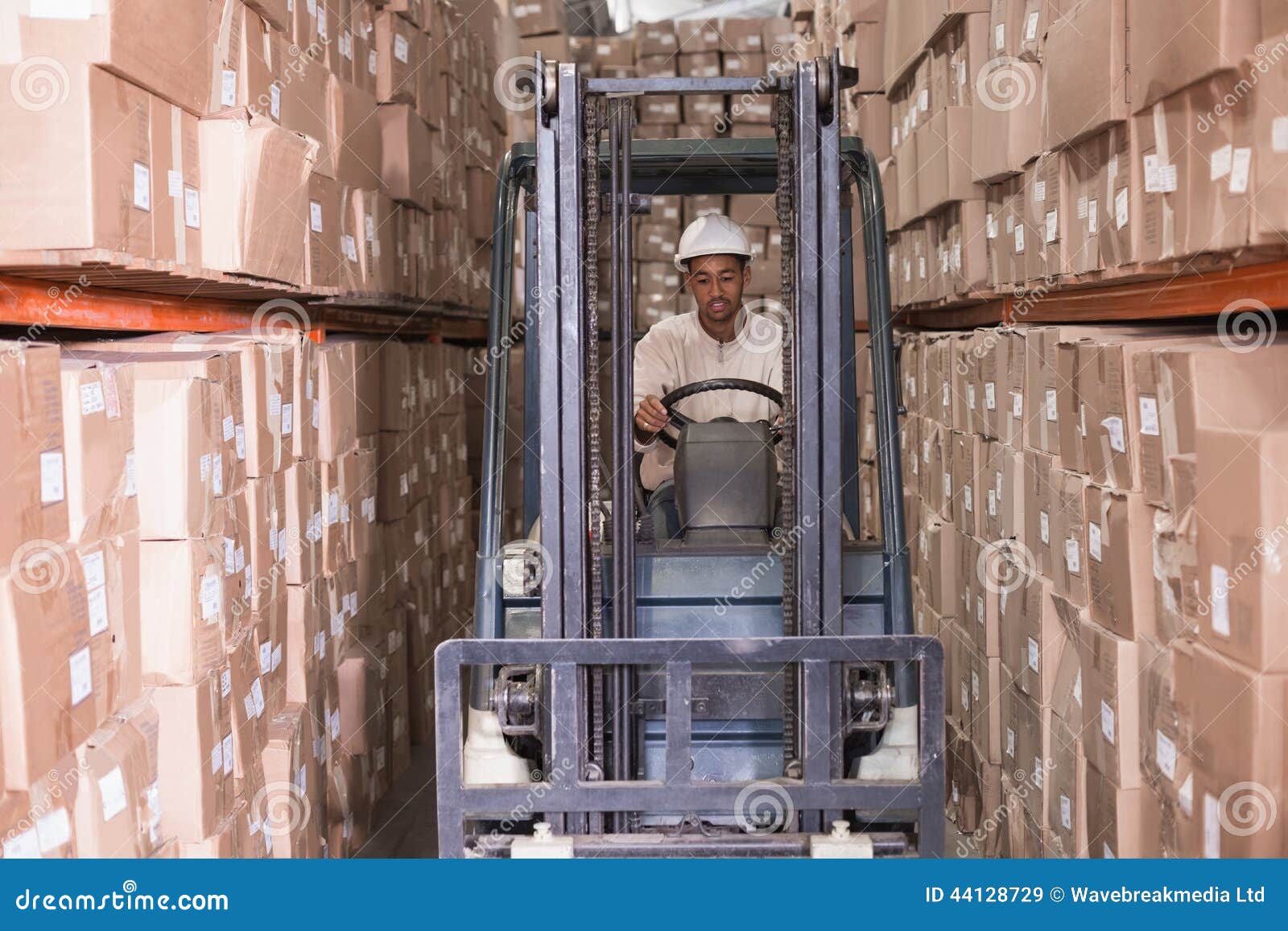 Forklift Driver Operating the Machine Stock Image - Image of ...