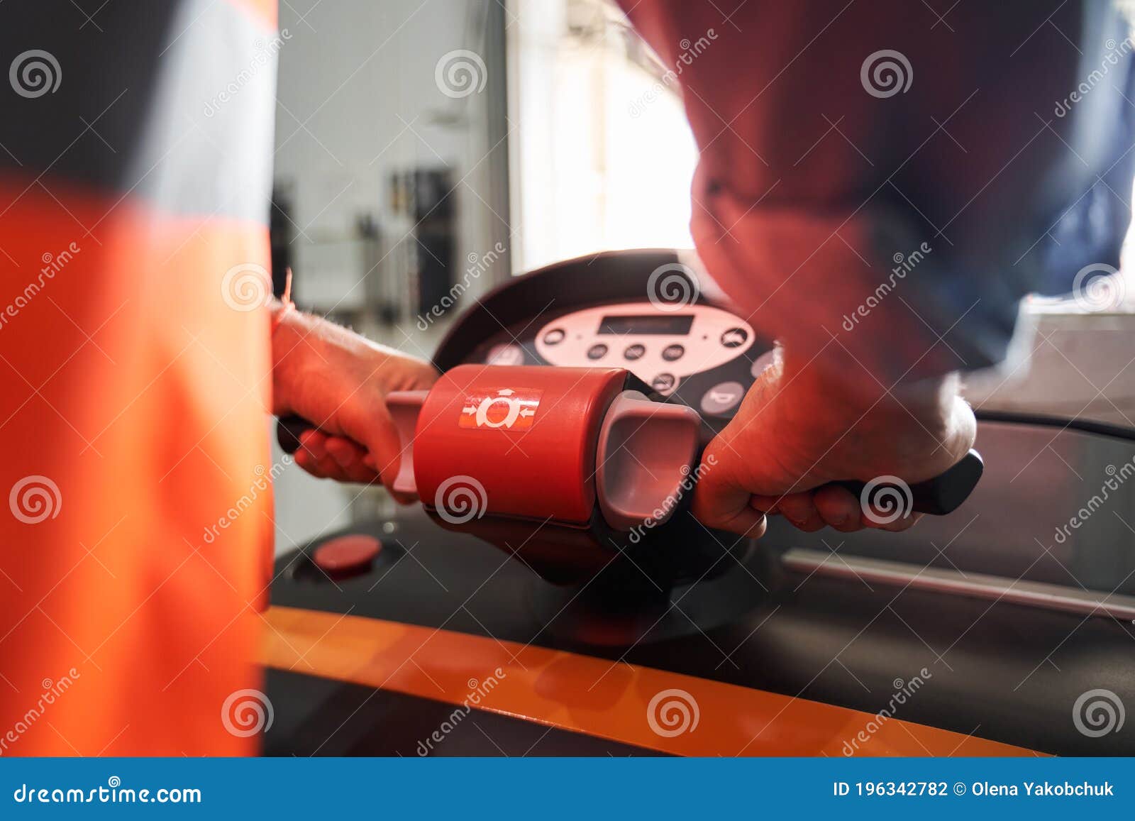 Forklift Driver at Warehouse of Forwarding Stock Photo - Image of cargo ...