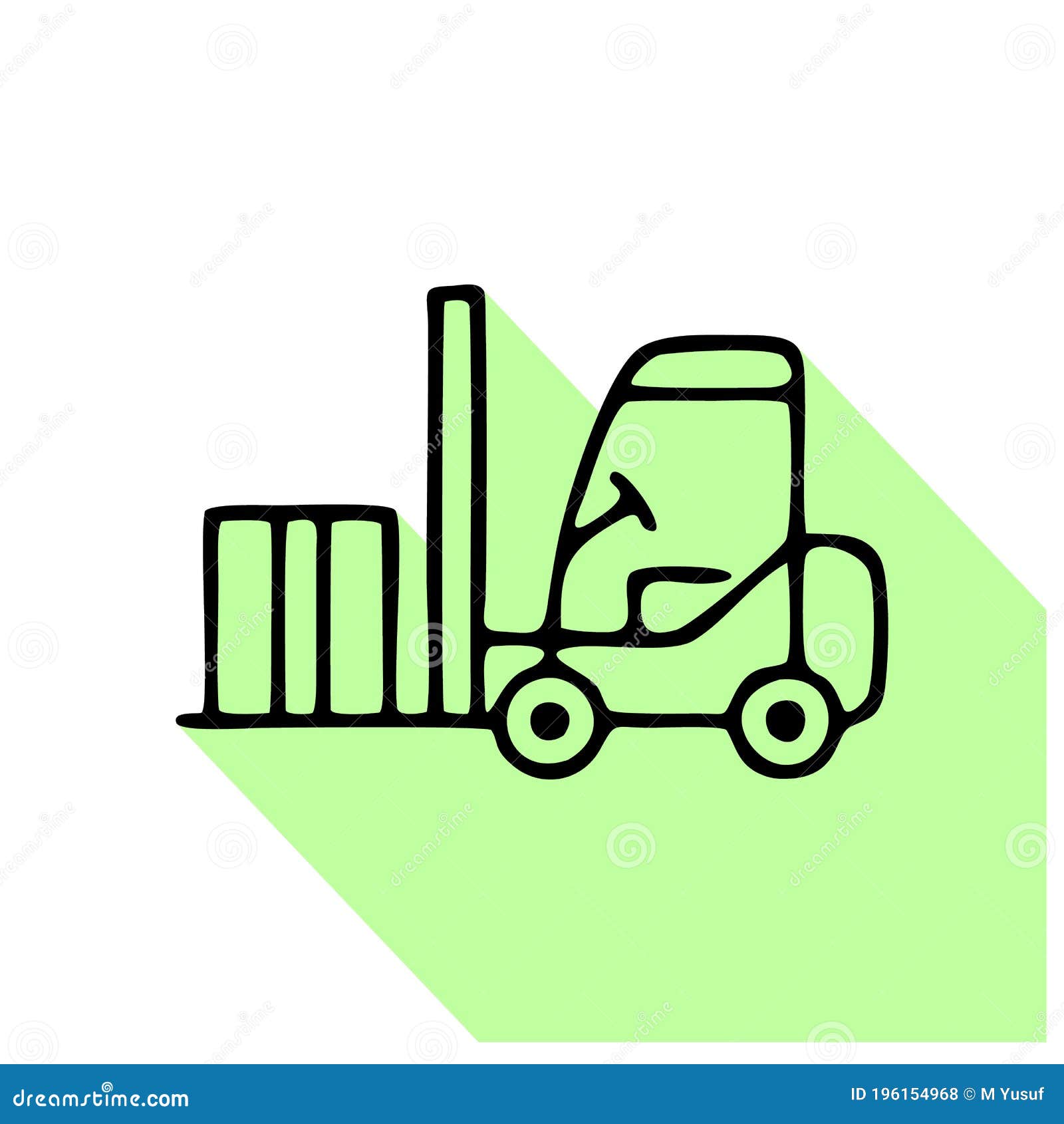 Forklift Flat Line Icon. Fork Lift Loading Box Sign Stock Vector ...
