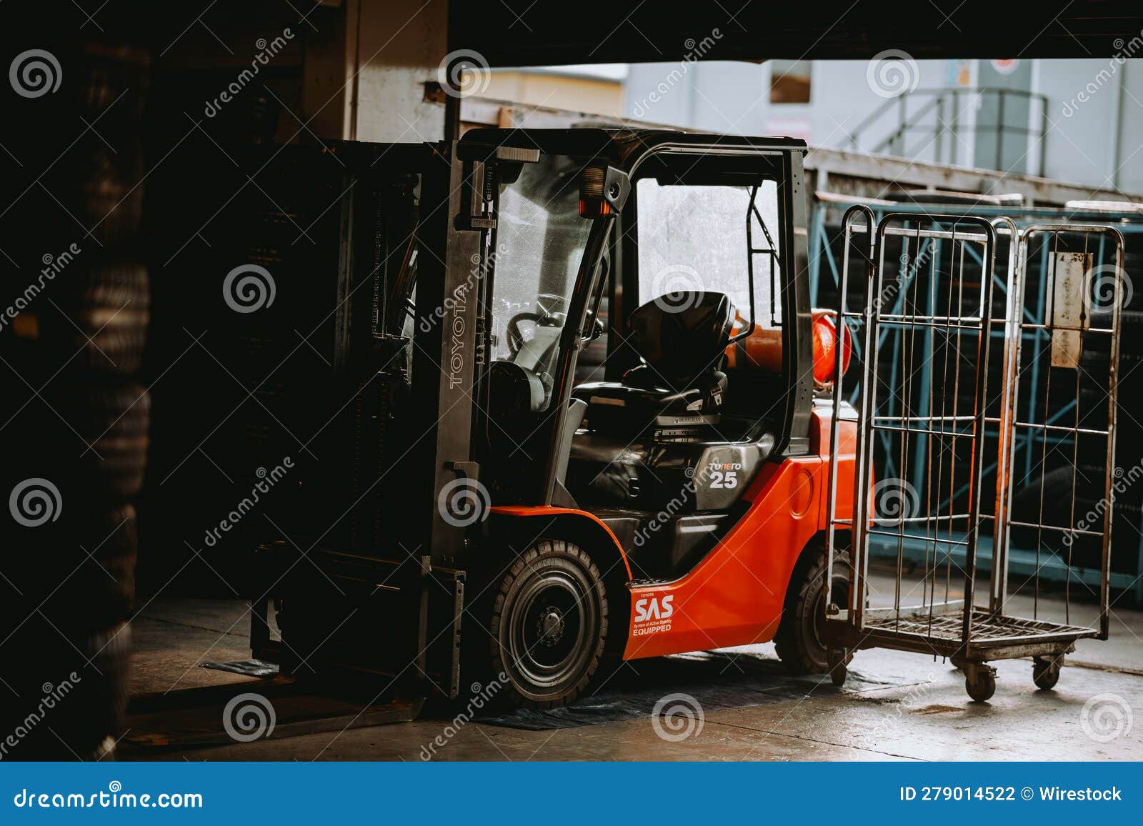 Forklift Gas Truck Parked Outdoors Editorial Photography - Image of ...