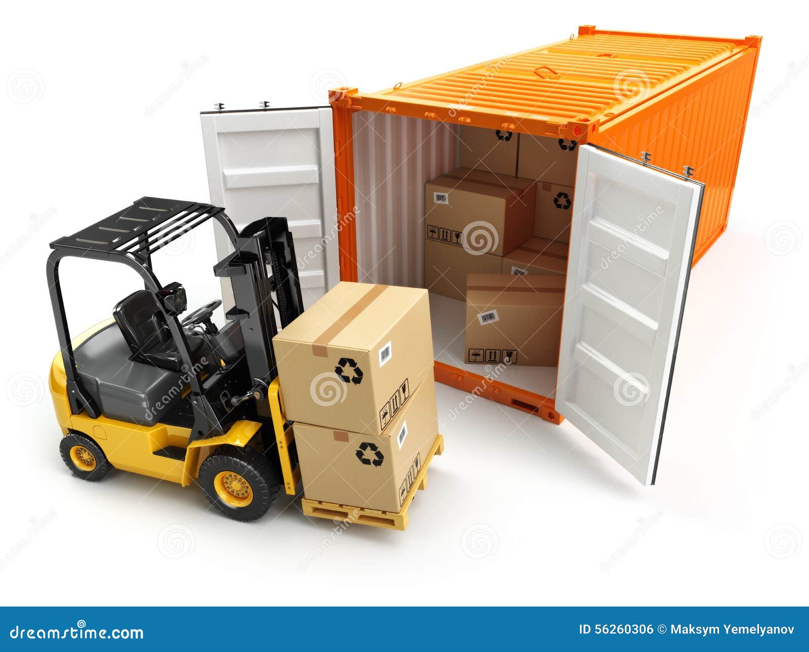 Cargo Shipping Label Priority Mail Template And Warning Sign Cartoon ...