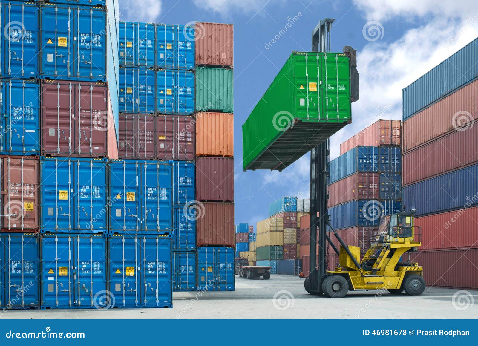 Forklift Handling The Container Royalty-Free Stock Photo ...