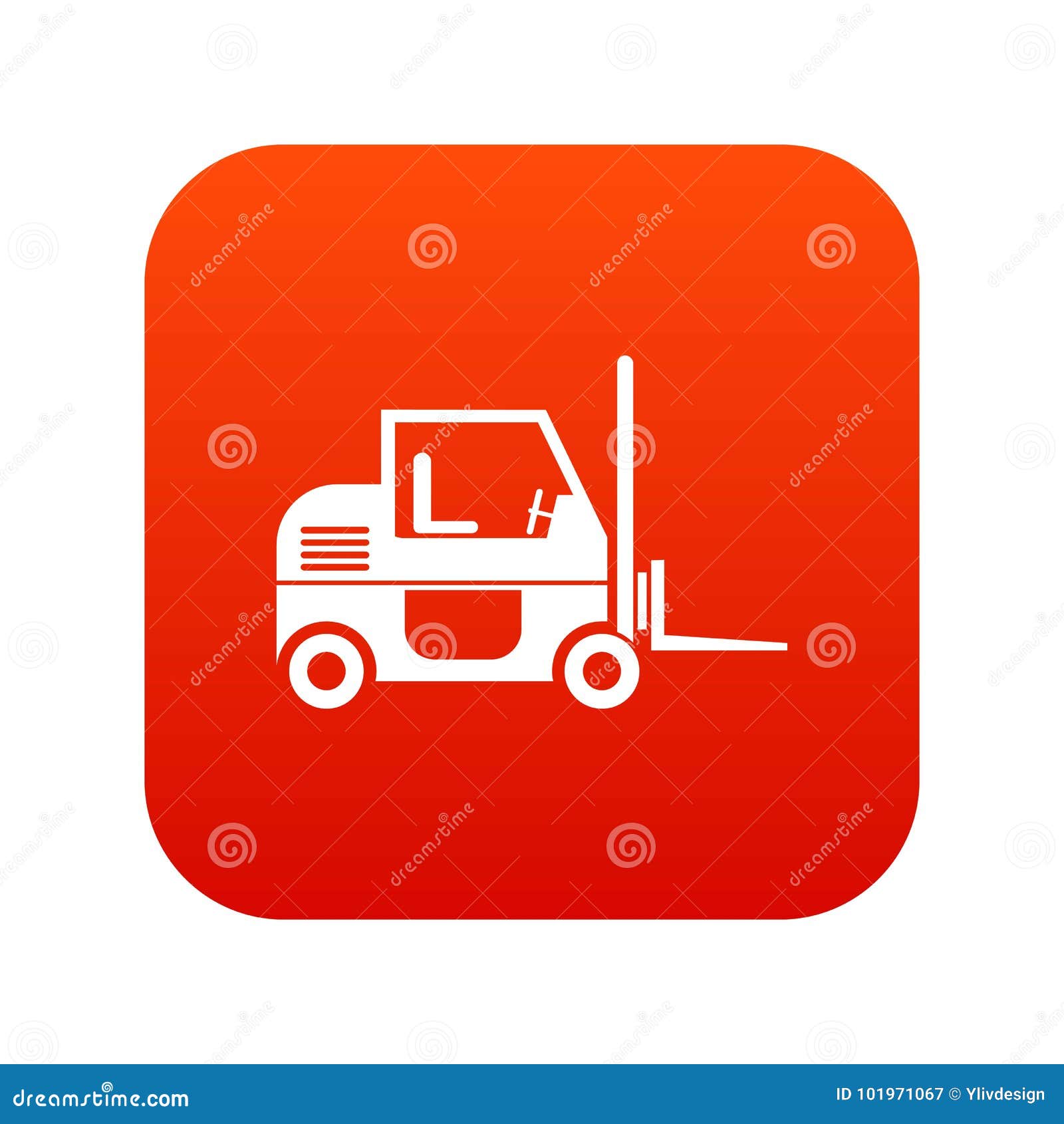 Forklift icon digital red stock vector. Illustration of cargo - 101971067