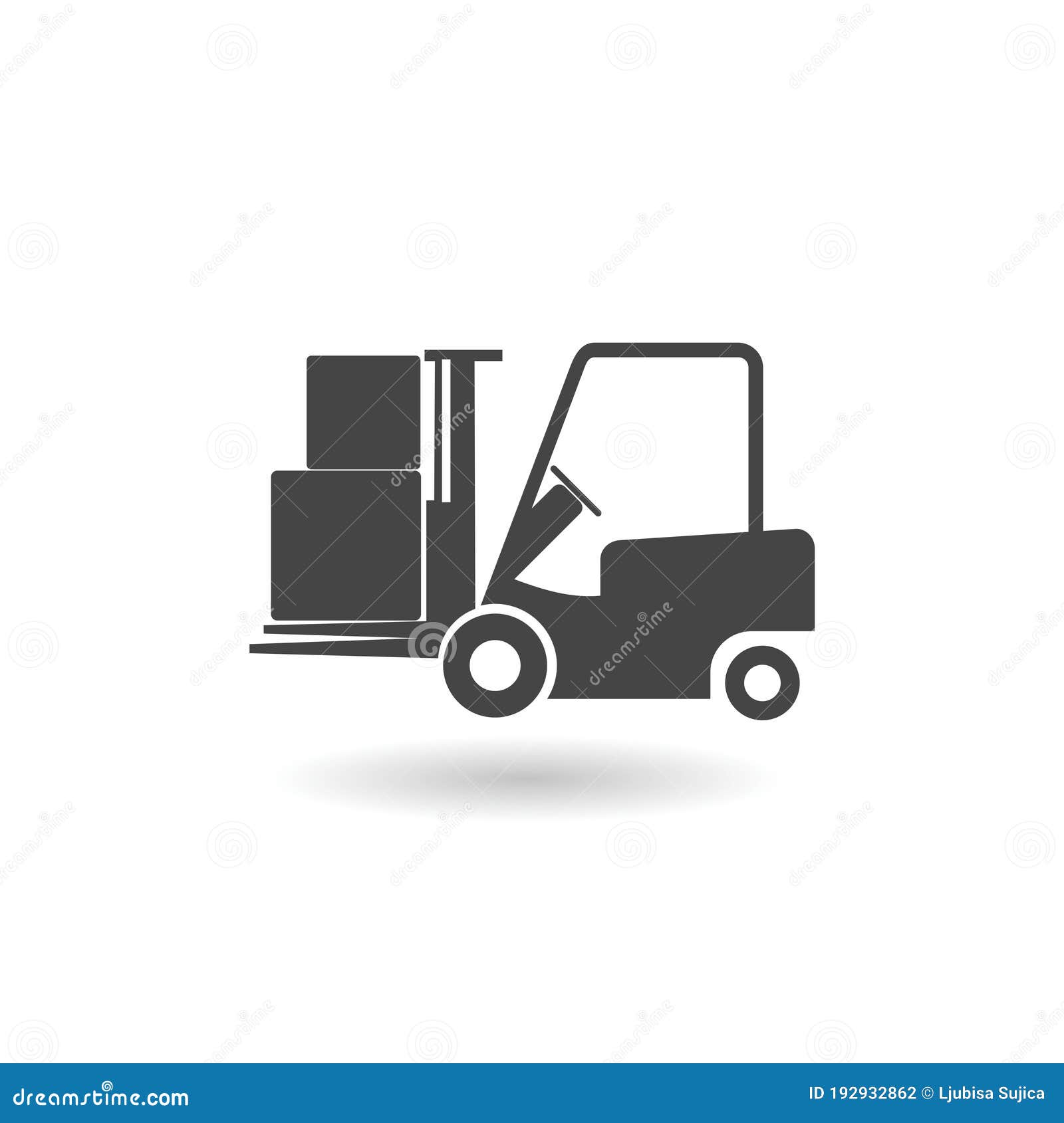 Forklift icon with shadow stock vector. Illustration of industrial ...