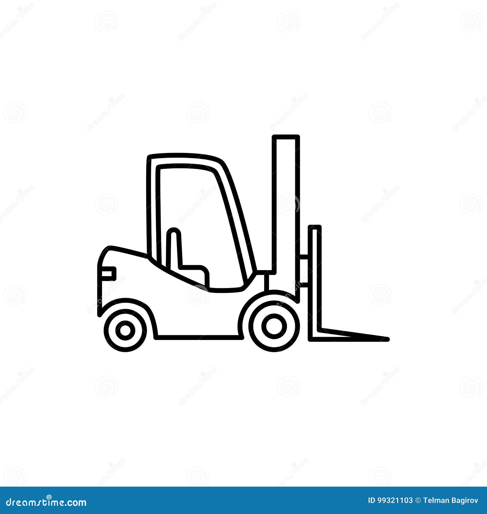 Forklift Icon on White Background Stock Illustration - Illustration of ...