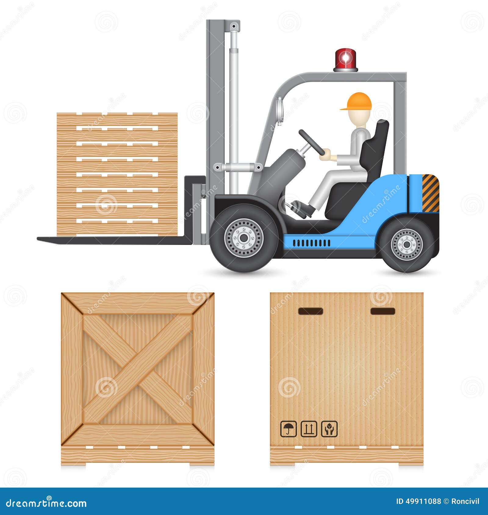 Forklift stock vector. Illustration of goods, package - 49911088
