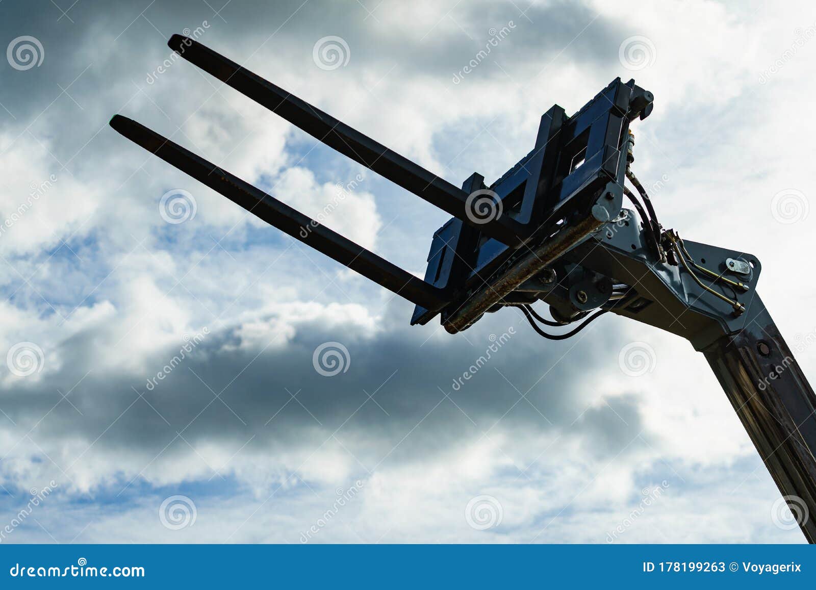 Forklift Industrial Loader or Stacker Against Sky Stock Image - Image ...