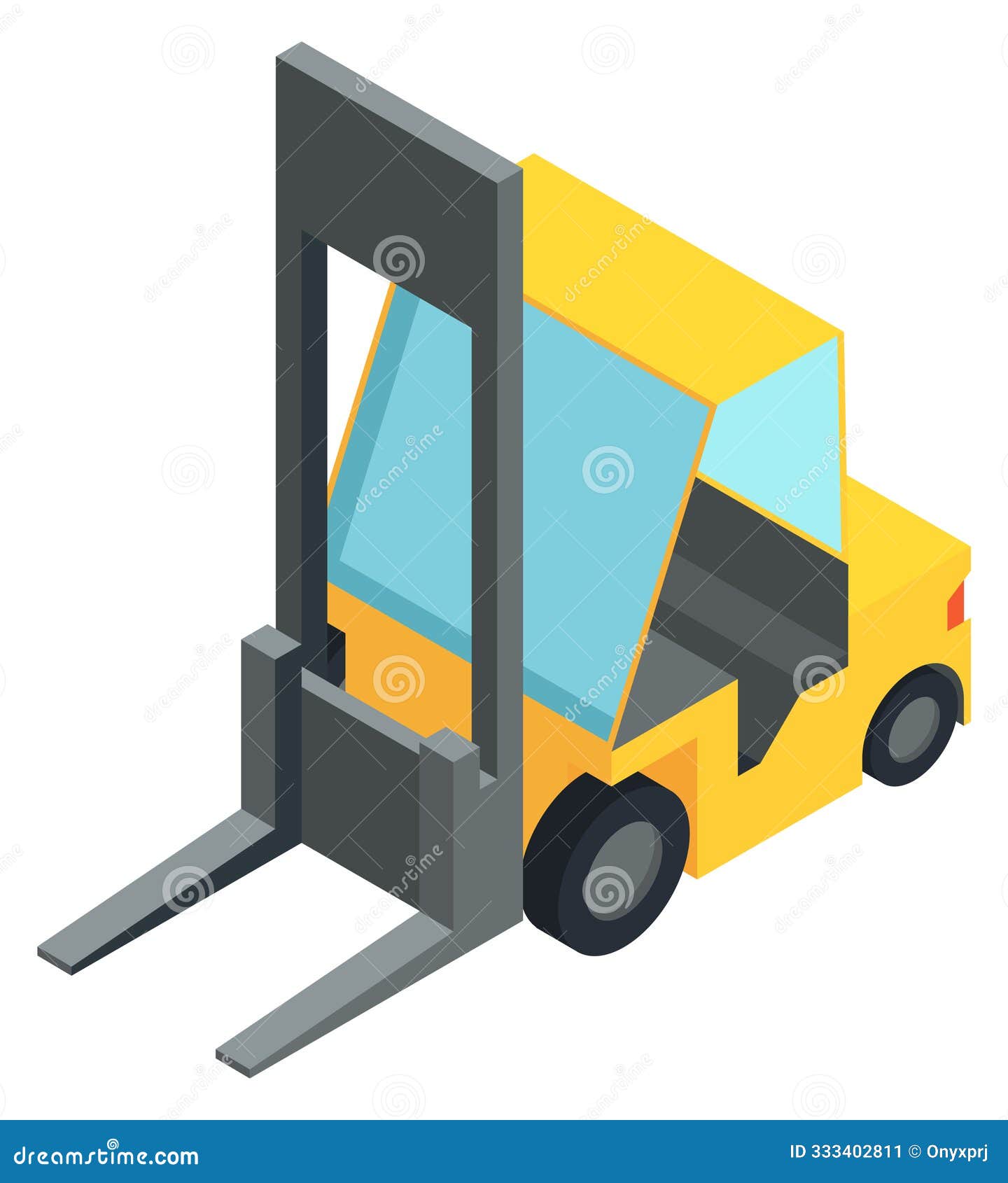 Forklift Isometric Icon. Warehouse Cargo Lifting Machine Stock Vector ...