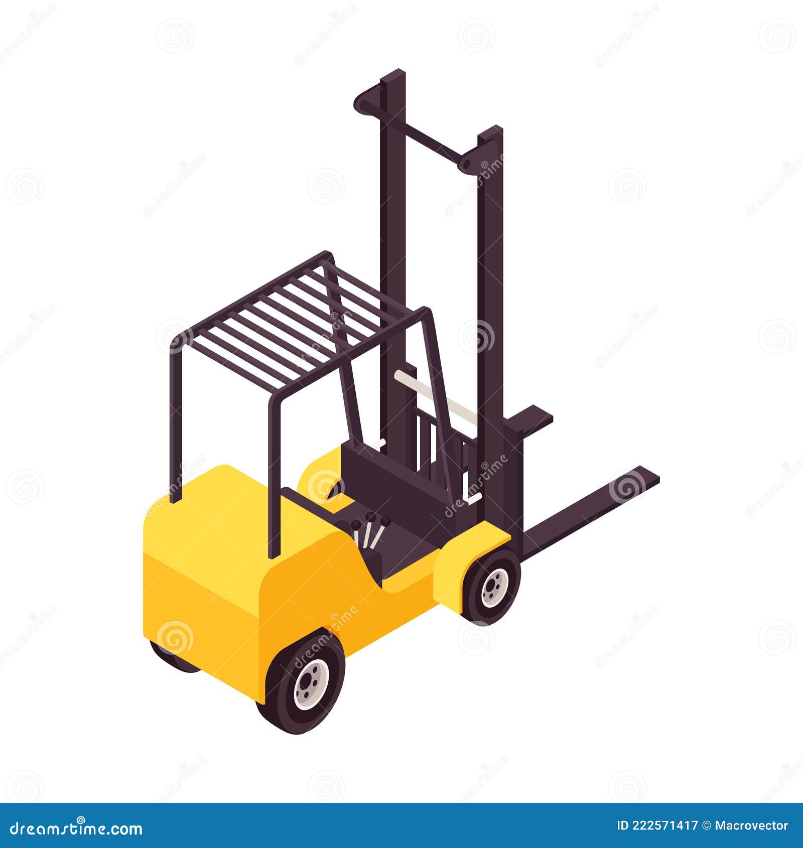 Forklift Isometric Illustration Stock Vector - Illustration of cargo ...