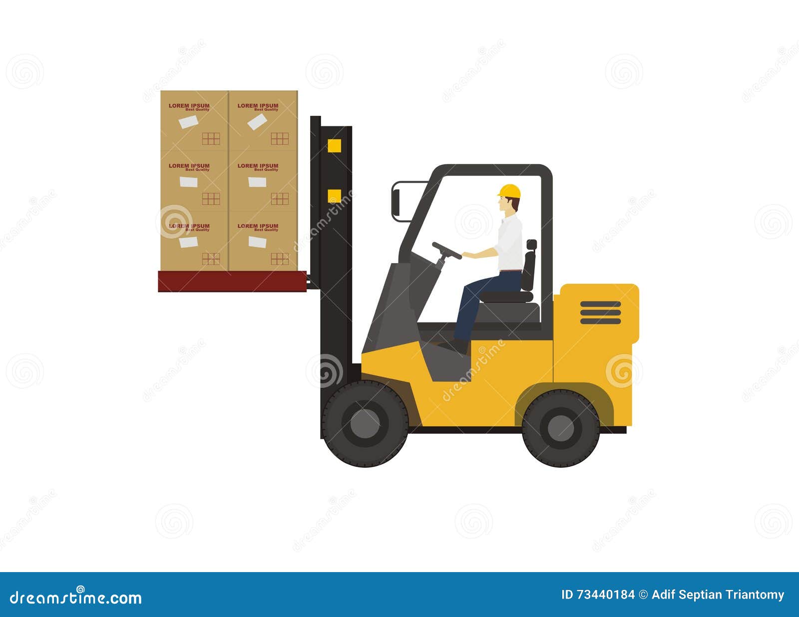 Forklift lifting boxes stock vector. Illustration of bring - 73440184