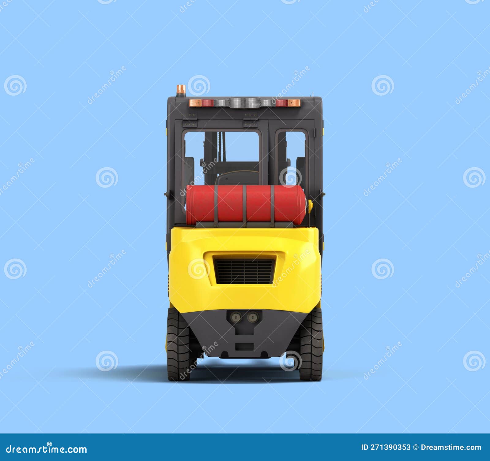 Forklift Loader Back Side View Industrial Vehicle Concept 3d Render on ...