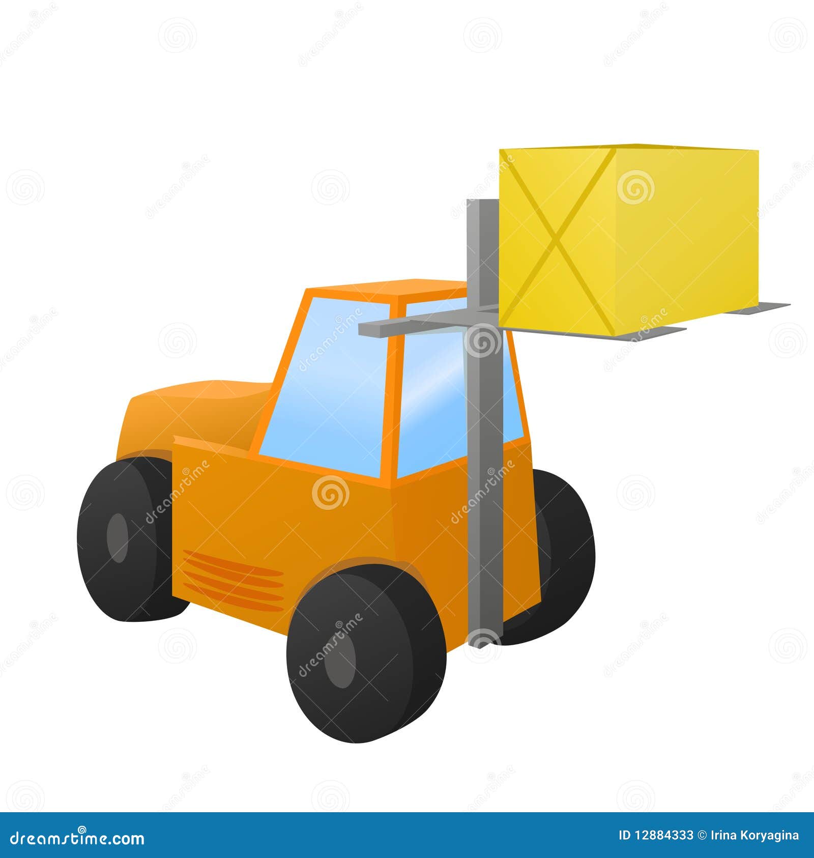 Forklift Loader Lift Truck With Cargo Pallet For Warehouse Cartoon ...
